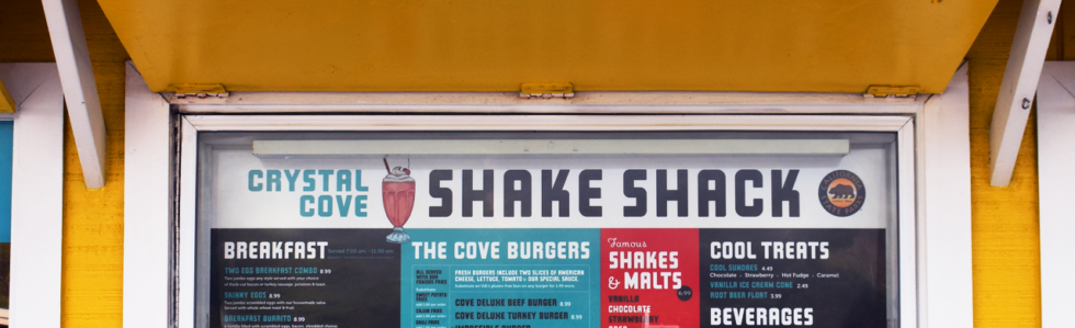 Crystal Cove Shake Shack Menu | Crystal Cove Shake Shack